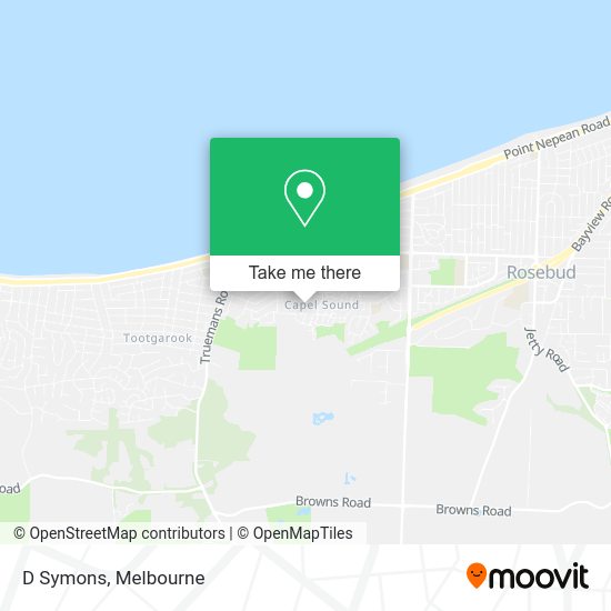 How to get to D Symons in Rosebud West by bus or train?