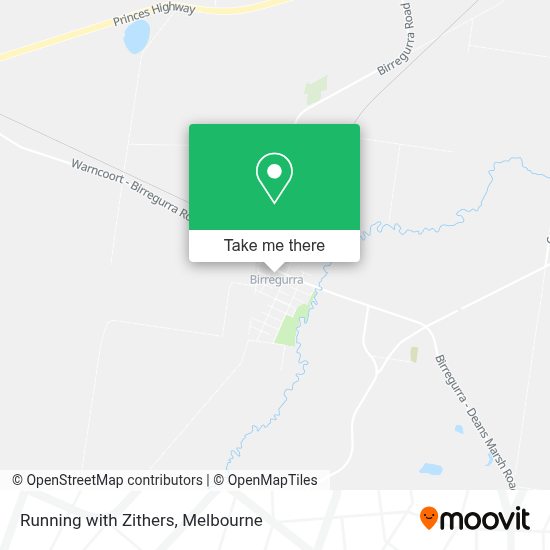 How to Get to Running with Zithers in Birregurra by Train or Bus?