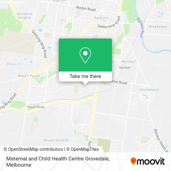 How to get to Maternal and Child Health Centre Grovedale by bus or train?