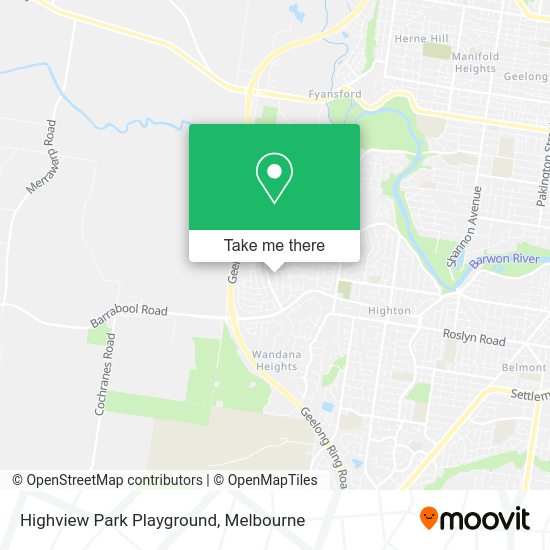 How to get to Highview Park Playground in Highton by bus or train?