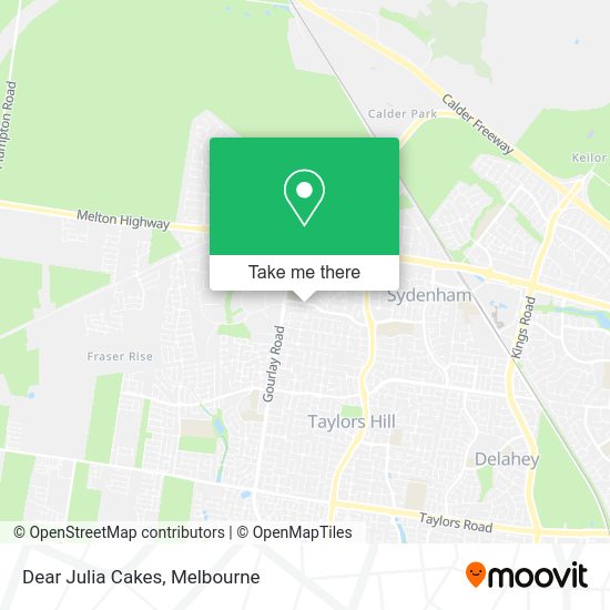 How to get to Dear Julia Cakes in Hillside (Melton) by bus or train?