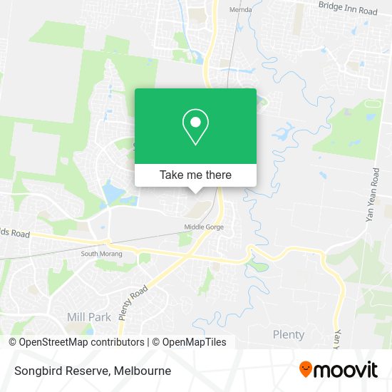 How to get to Songbird Reserve in South Morang by bus or train?