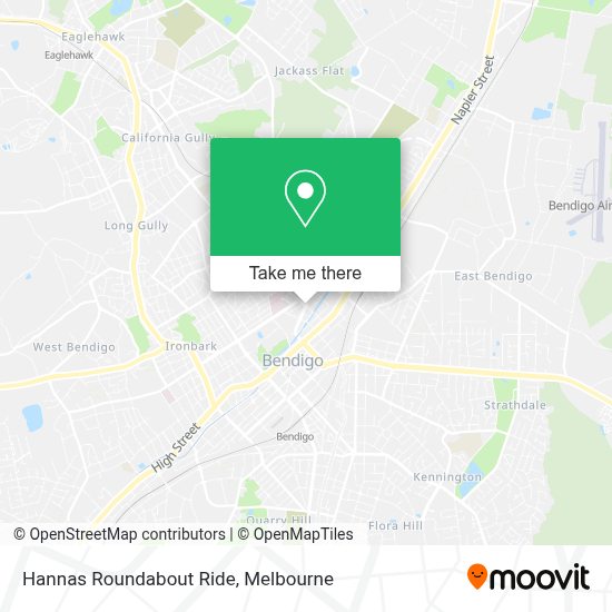 How to get to Hannas Roundabout Ride in Bendigo by train or bus?