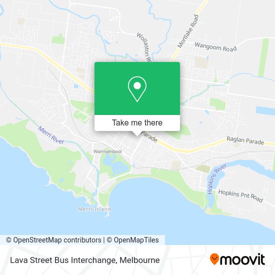 How to get to Lava Street Bus Interchange in Warrnambool by bus or train?