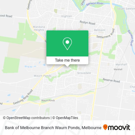 How to Get to Bank of Melbourne Branch Waurn Ponds in Grovedale by Bus or Train?