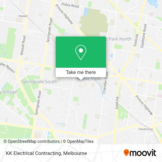 How to get to KK Electrical Contracting in Noble Park by bus or train?