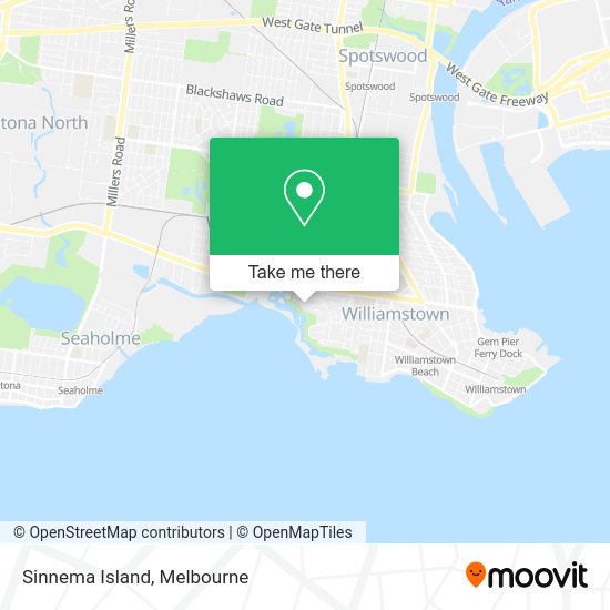 How to get to Sinnema Island in Williamstown by train, bus or tram?