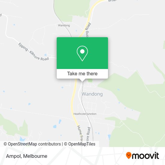 How to get to Ampol in Wandong by bus or train?