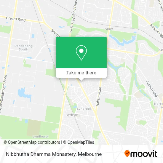 How to Get to Nibbhutha Dhamma Monastery in Hampton Park by Bus or Train?