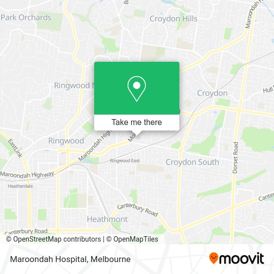 How to Get to Maroondah Hospital in Ringwood East by Bus or Train?