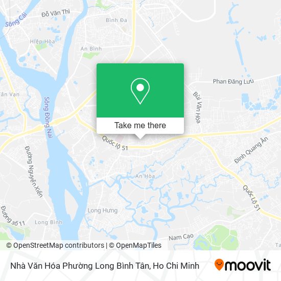 How to get to Nhà Văn Hóa Phường Long Bình Tân in Bien Hoa by Bus?