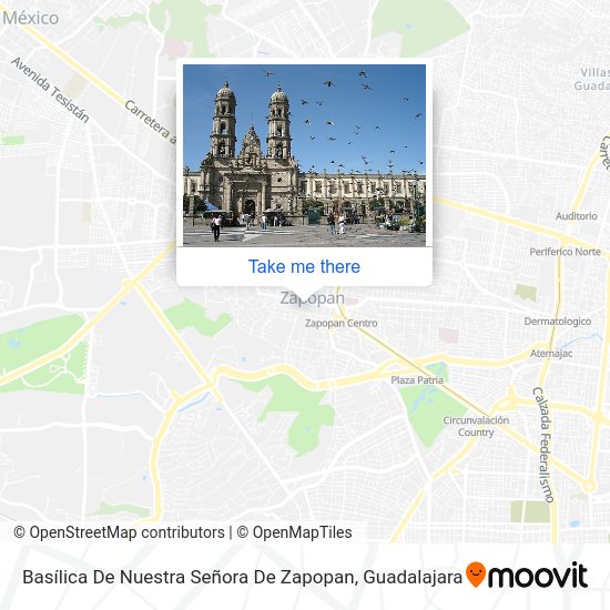 ¿Cómo llegar a Basílica De Nuestra Señora De Zapopan en autobús o tren?