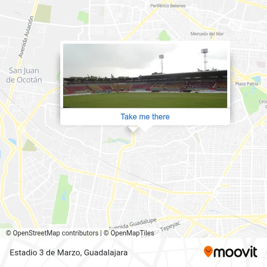 ¿Cómo llegar a Estadio 3 de Marzo en Zapopan en autobús o tren?