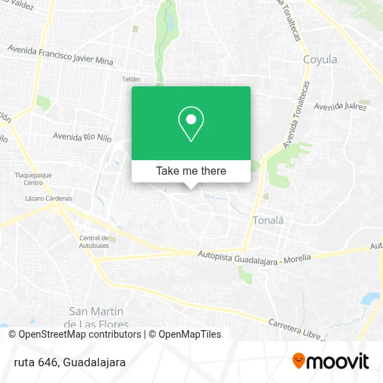 ¿Cómo llegar a ruta 646 en Tonalá en autobús o tren?