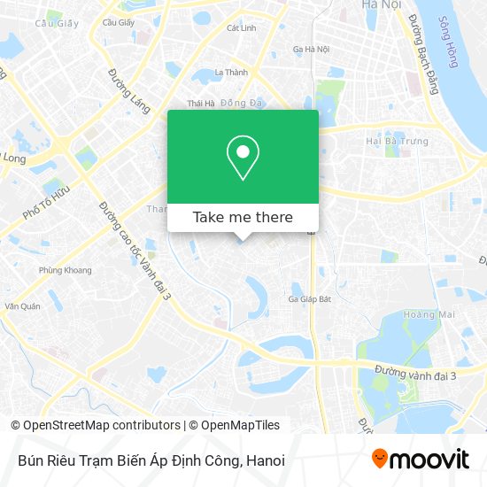 How to get to Bún Riêu Trạm Biến Áp Định Công by bus or metro?