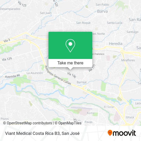 How to Get to Viant Medical Costa Rica B3 in Heredia by Bus or Train?
