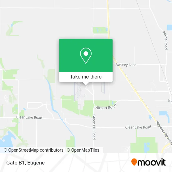 ¿Cómo llegar a Gate B1 en Eugene en autobús?