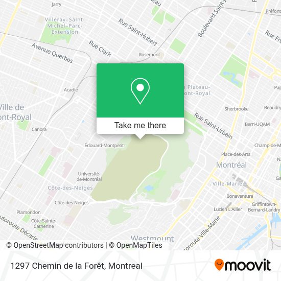How to Get to 1297 Chemin de la Forêt in Outremont by Bus, Metro or Train?
