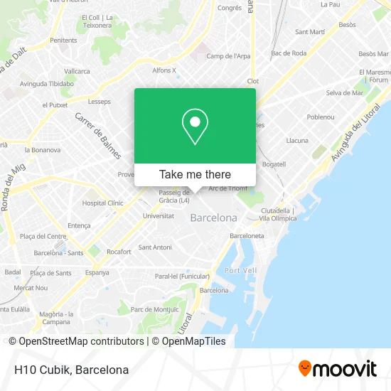 How to Get to H10 Cubik in Barcelona by Bus, Train or Metro?