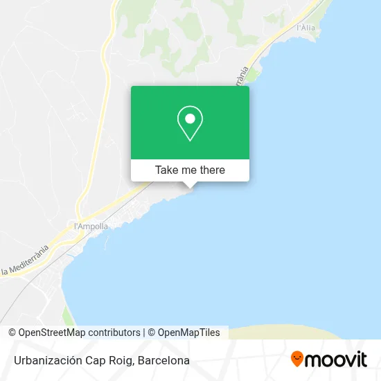 Com arribar a Urbanización Cap Roig a L'Ampolla amb tren o bus?