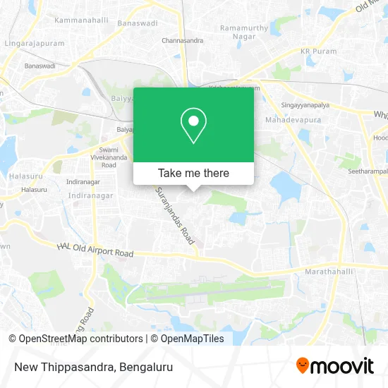 How to Get to New Thippasandra in Sir.C.V.Raman Nagar by Bus or Metro?