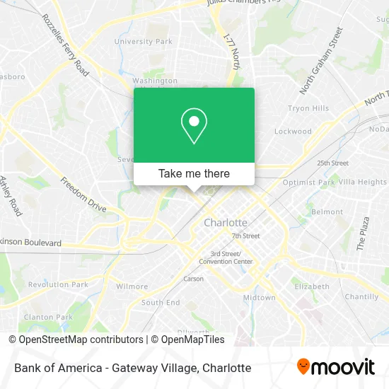 How to Get to Bank of America - Gateway Village in Charlotte by Bus or ...
