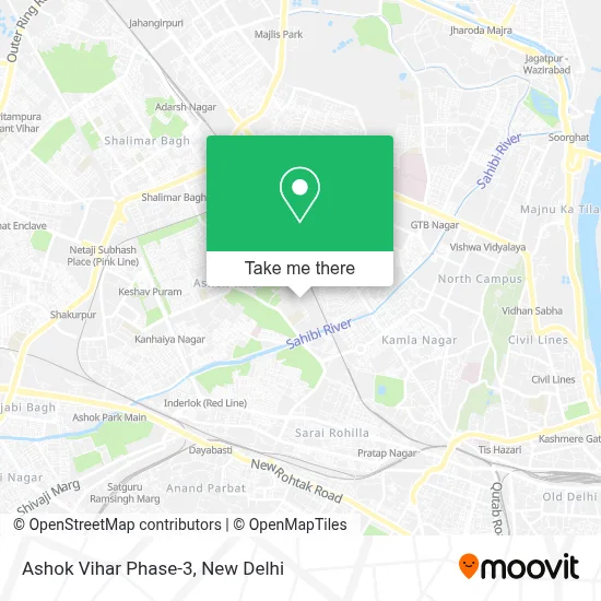 How to Get to Ashok Vihar Phase-3 in Delhi by Bus, Metro or Train?