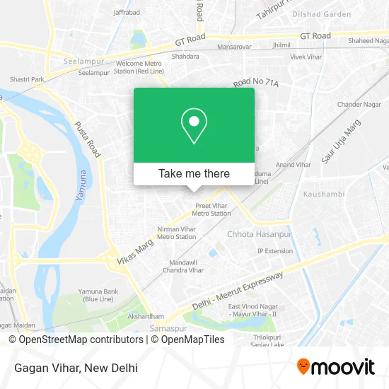 How to Get to Gagan Vihar in Delhi by Bus, Metro or Train?