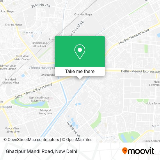 How to Get to Ghazipur Mandi Road in Delhi by Bus, Metro or Train?