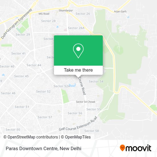 How to get to Paras Downtown Centre in Gurgaon by bus or metro?