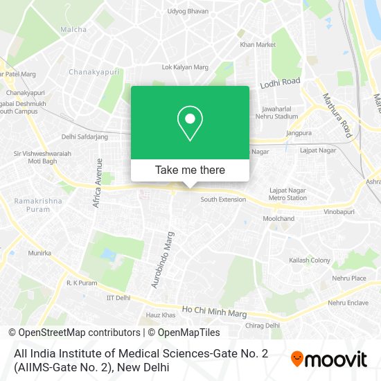 How to Get to All India Institute of Medical Sciences-Gate No. 2 (AIIMS ...