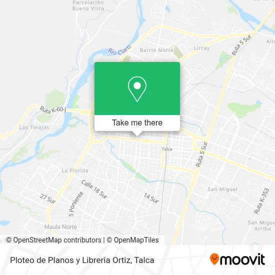 ¿Cómo llegar a Ploteo de Planos y Libreria Ortiz en Talca en autobús?
