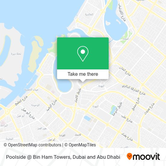 How to get to Poolside @ Bin Ham Towers in Sharjah by bus or metro?