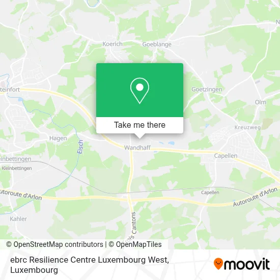 Wie komme ich mit Bus oder Bahn nach ebrc Resilience Centre Luxembourg ...