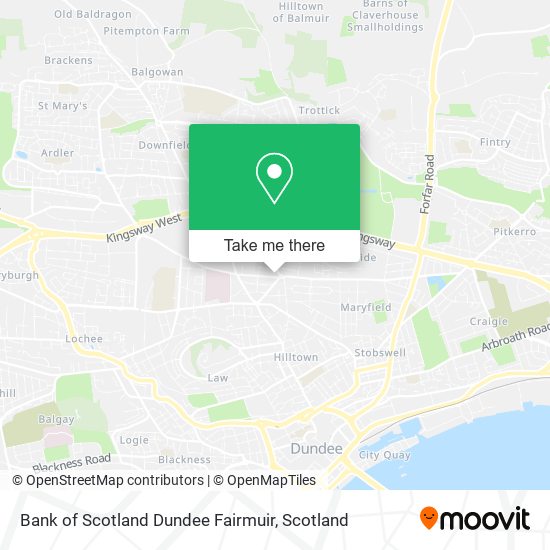 How to get to Bank of Scotland Dundee Fairmuir by bus or train?
