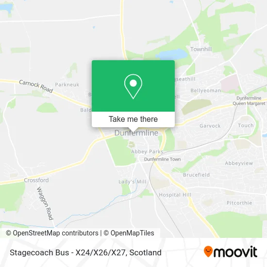 How to Get to Stagecoach Bus - X24/X26/X27 in Dunfermline by Bus or Train?