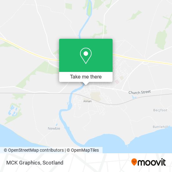 How to get to MCK Graphics in Annan by bus or train?