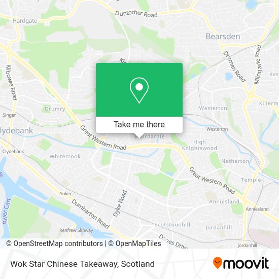 How to get to Wok Star Chinese Takeaway in Glasgow by train or bus?