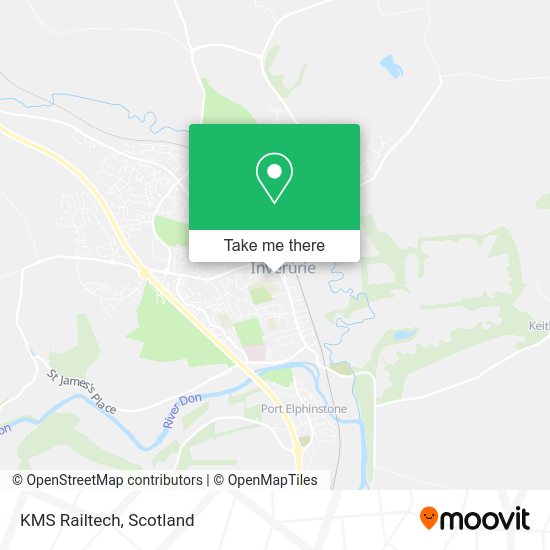 How to get to KMS Railtech in Inverurie by bus or train?