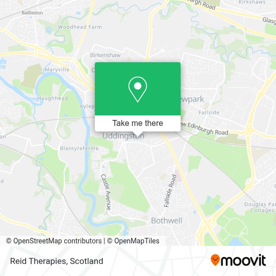 How to get to Reid Therapies in Uddingston by bus or train?