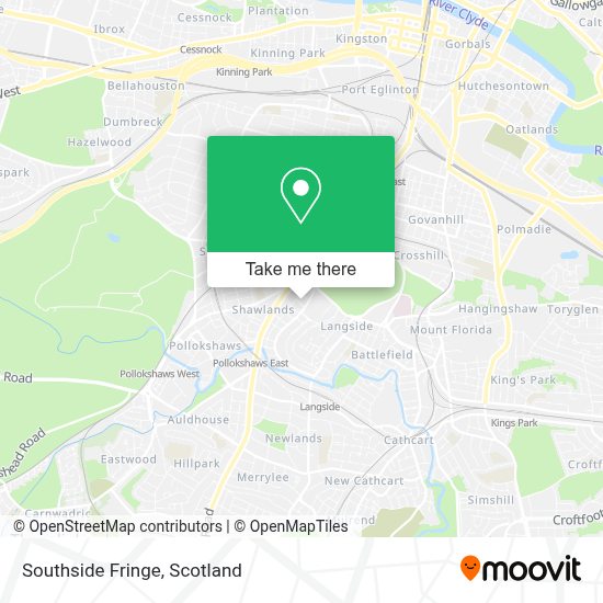 How to get to Southside Fringe in Glasgow by bus or train?