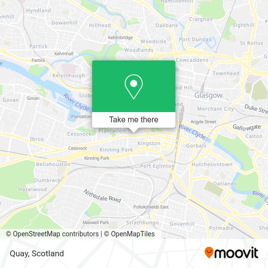 How to get to Quay in Glasgow by bus or train?