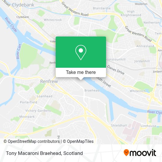 How to get to Tony Macaroni Braehead in Renfrew by bus, train or light ...