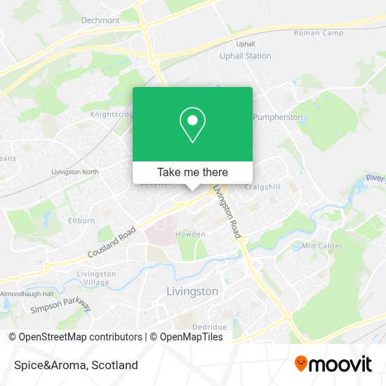 How to get to Spice&Aroma in Livingston by bus, train or light rail?