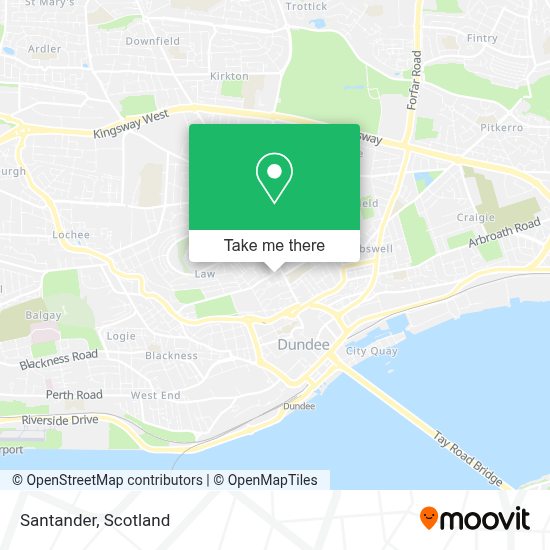 How to get to Santander in Dundee by bus or train?