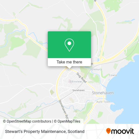How to get to Stewart's Property Maintenance in Stonehaven by bus or train?