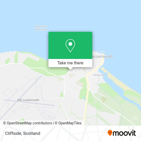 How to get to Cliffside in Lossiemouth by bus or train?