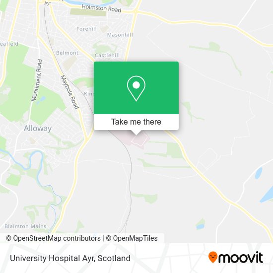 How to Get to University Hospital Ayr in South Ayrshire by Bus or Train?