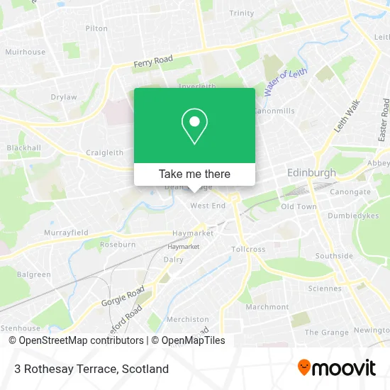 How to Get to 3 Rothesay Terrace in Edinburgh by Bus, Light Rail or Train?