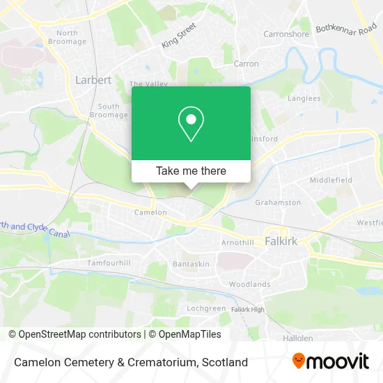 How to Get to Camelon Cemetery & Crematorium in Falkirk by Bus or Train?